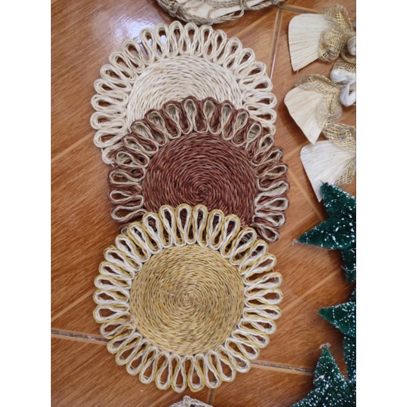 Abaca Placemat/ Abaca wall decor 8 inches diameter SOLD PER PC | Shopee ...