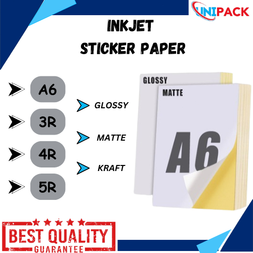 INKJET waybill Sticker Paper for Shopee Waybill Matte (3r/4r/5r/A6 ...