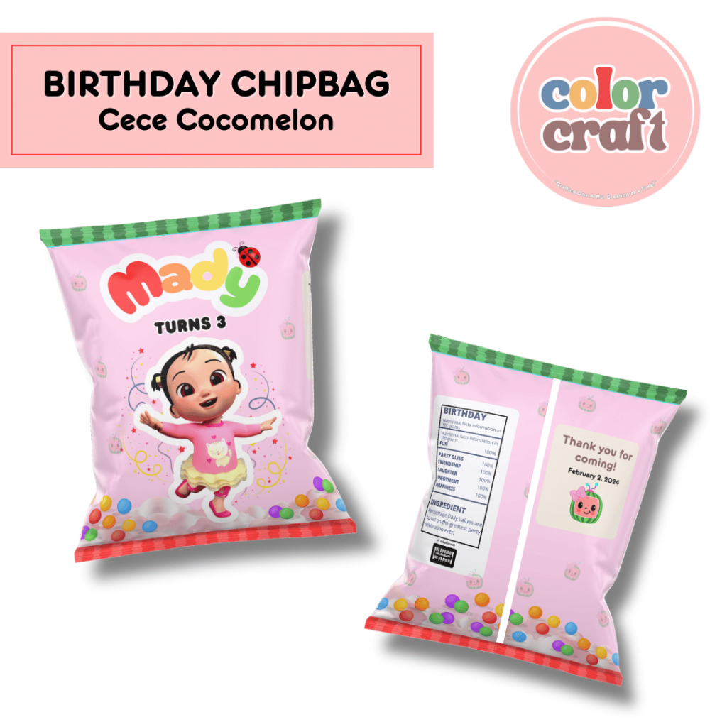 10 pcs CECE COCOMELON CHIP BAG/LOOT BAG (Big Size) | Shopee Philippines