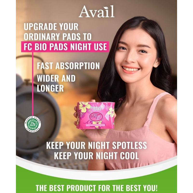 AVAIL FC Bio Sanitary Pads (Night Pads) FEMININE COMFORT | Shopee ...