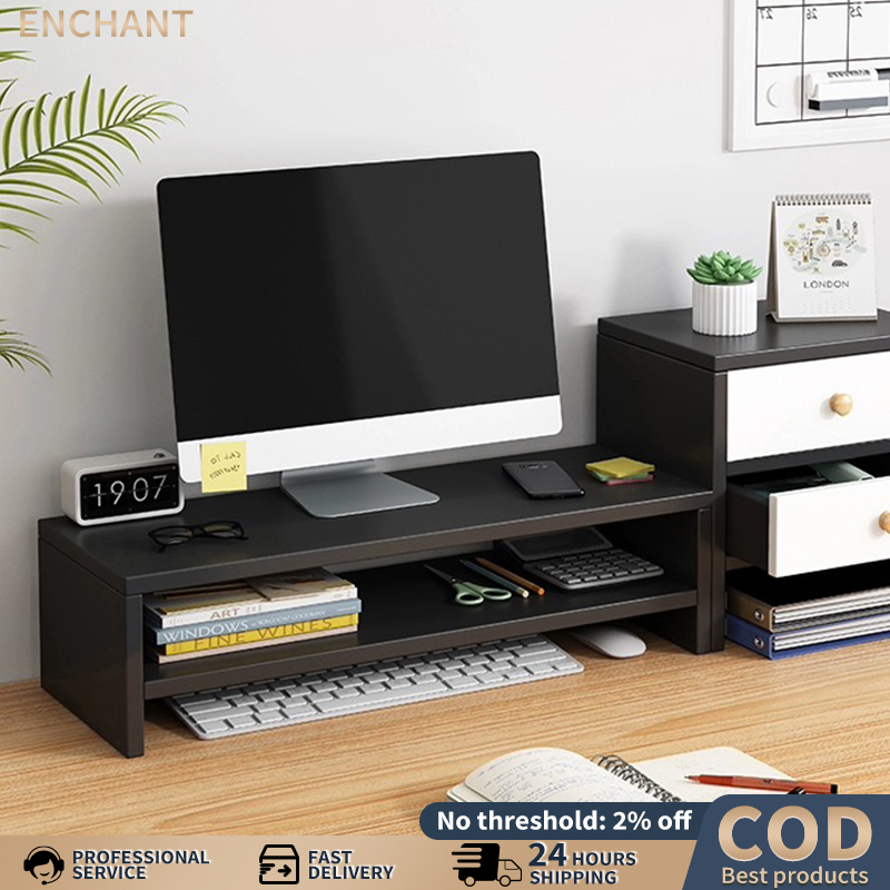 Monitor Stand Computer Screen Increased Holder Wooden Desktop Rack ...