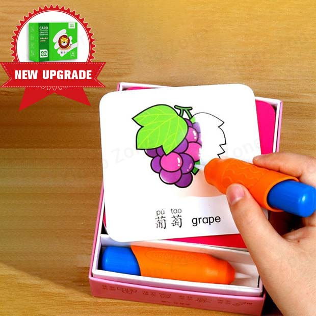 Doodle Flash Card Early Educational Cards Pinyin Fruits Alphabets ...