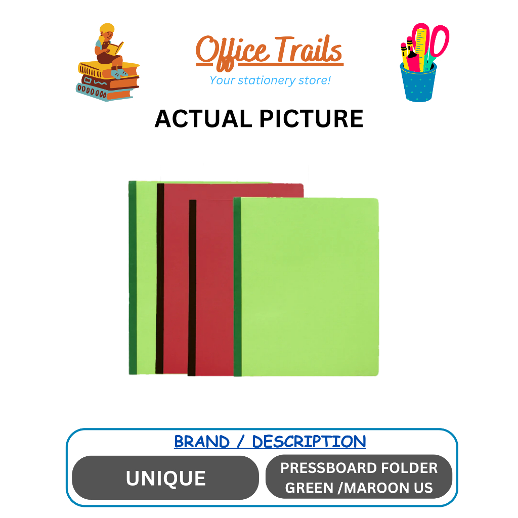PRESSBOARD FOLDER EXPANDABLE GREEN/MAROON US SOLD PER PIECE | Shopee ...