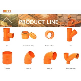 Bo PIPE PVC Orange Fittings 2” 3” Elbow Tee Wye Coupling Cleanout For ...