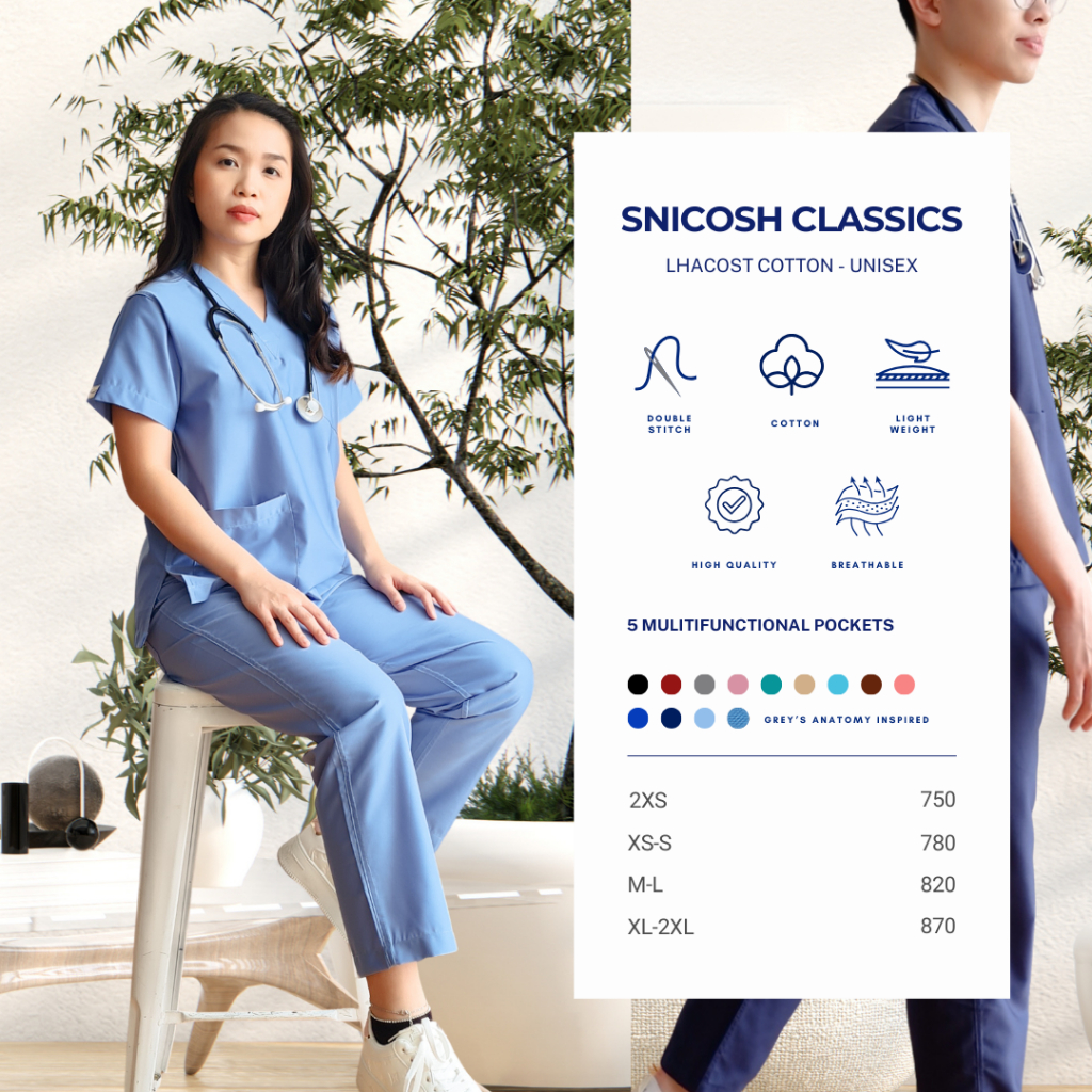 Snicosh Classic Scrub Suit Set | High Quality Cotton | Shopee Philippines