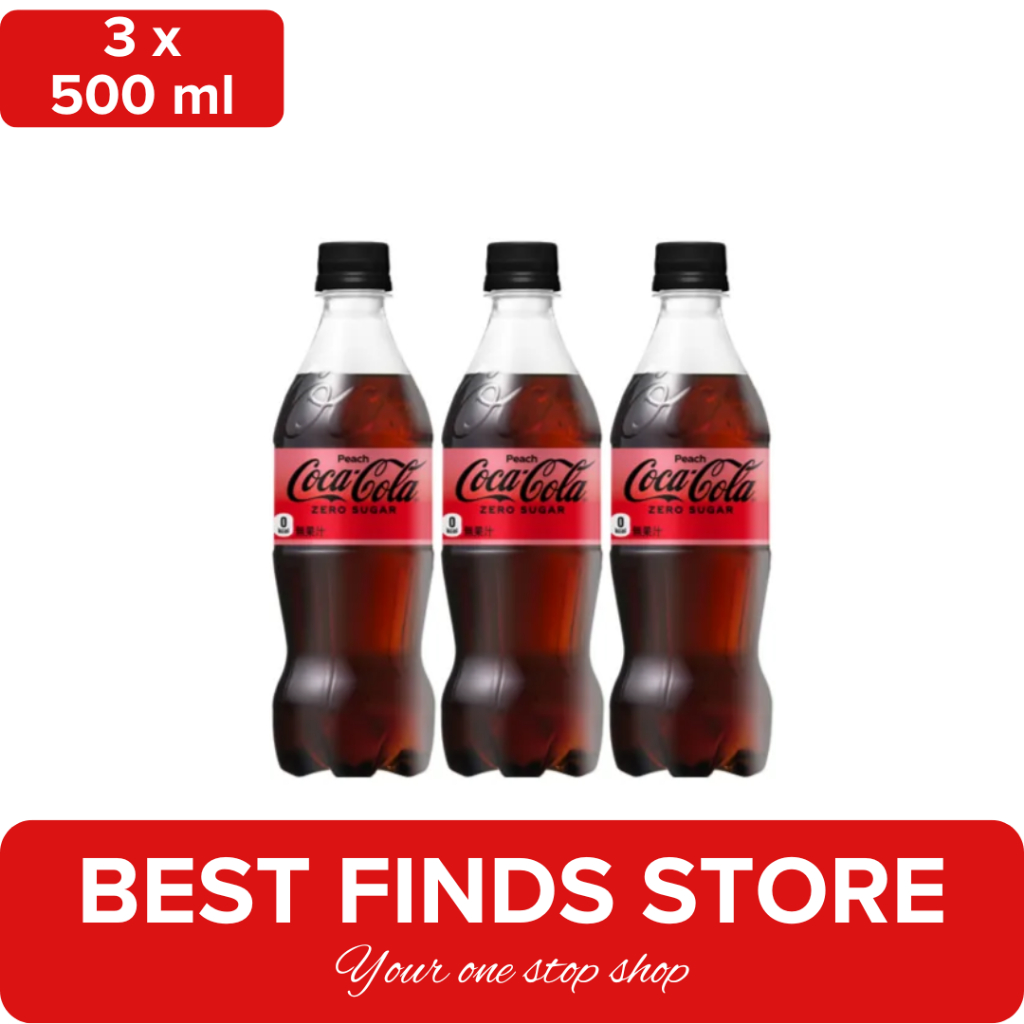 Coca Cola Zero Sugar Peach Flavor 500ml - Pack of 3 | Coke Peach ...