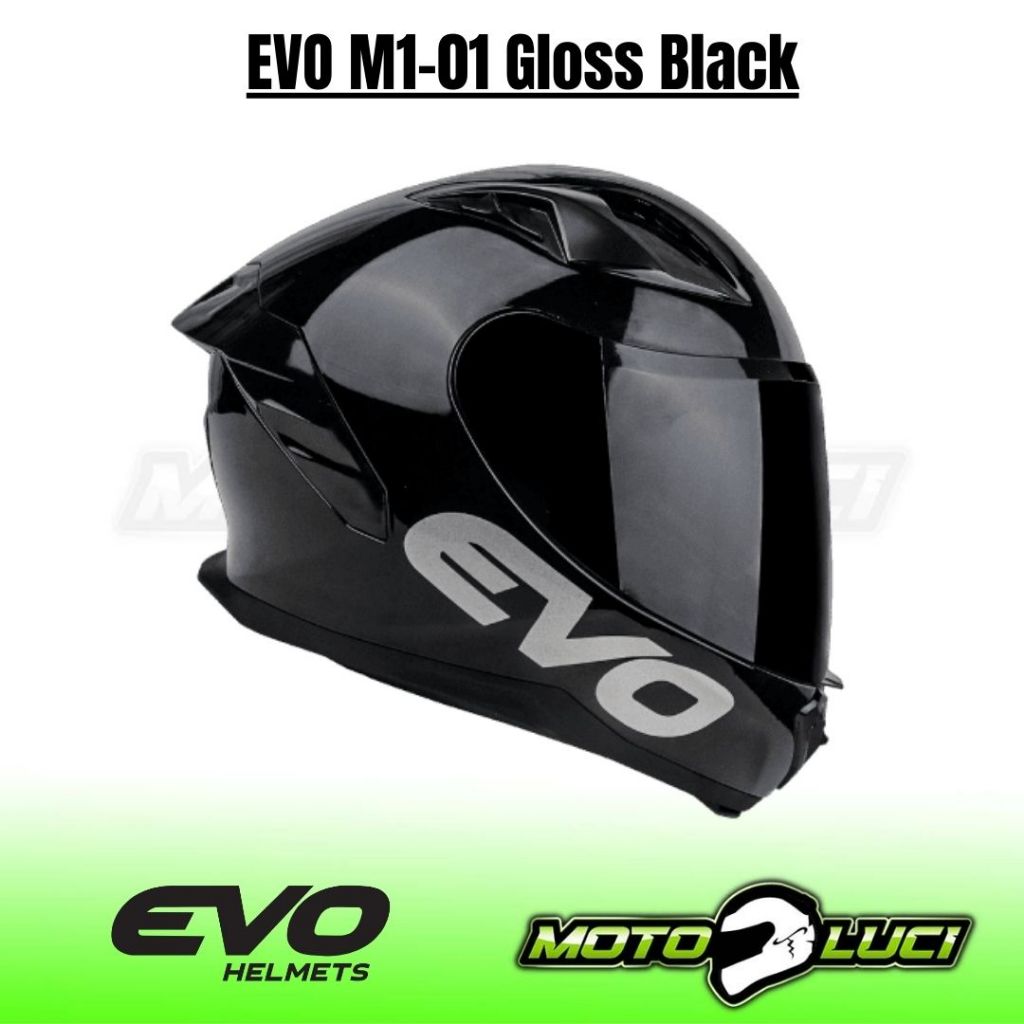 EVO M1-01 Plain Full Face Dual Visor Helmet Motorcycle With Free Clear ...
