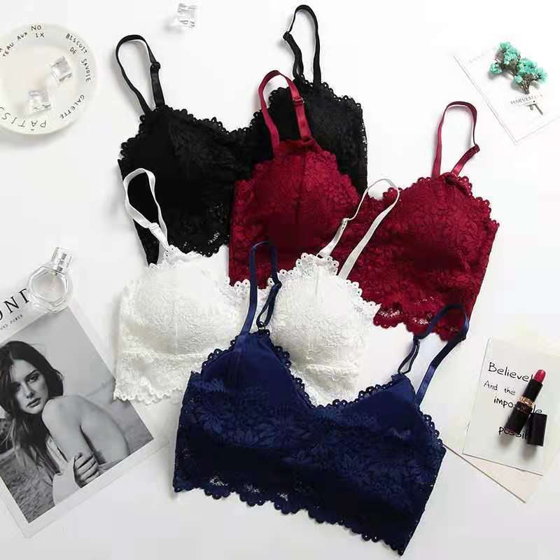 Lace Bra With Padding Bralette Sexy V Neck | Shopee Philippines
