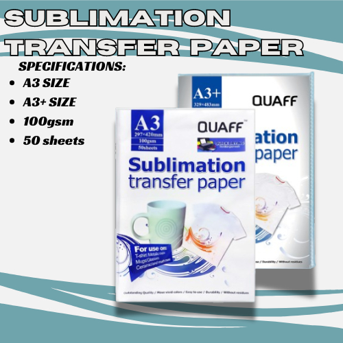QUAFF Sublimation Transfer Paper 100GSM A3 and A3+ Green 50 sheets ...