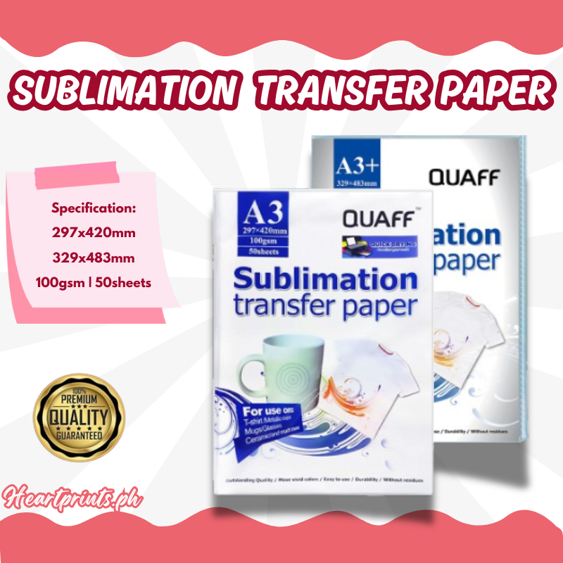 QUAFF Sublimation Transfer Paper 100GSM A3 and A3+ Green (50 sheets) | Shopee Philippines