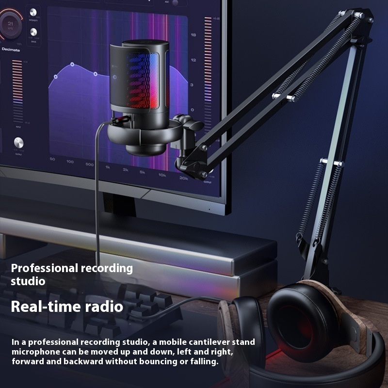 Me6D RGB USB Microphone Gaming USB Mic Plug and Play Noise Reduction ...