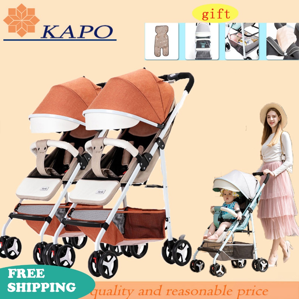 【FREE SHIPPING】KAPO Twin Stroller Detachable Double Stroller ...