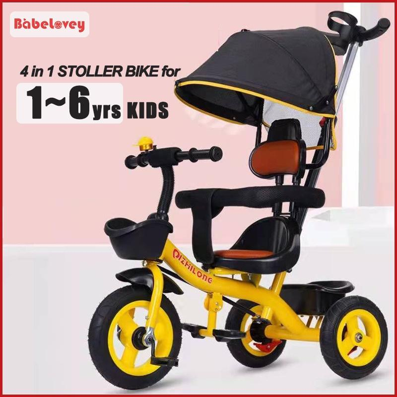 4 In 1 Stroller Bike Kids Tricycle Kids Bike For Kids 3 Wheels Stroller ...