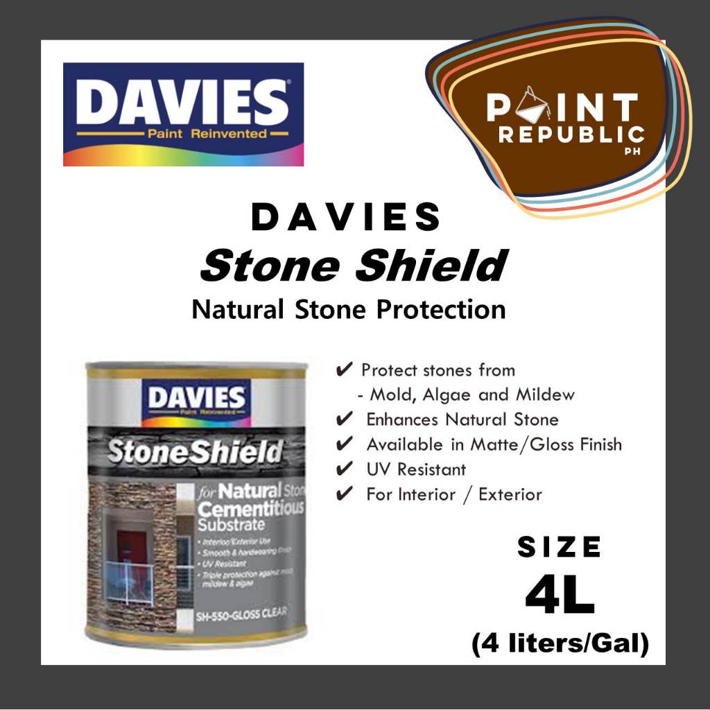 DAVIES Stone Shield - Natural Stone Clear Protection- 4L(Gal) | Paint ...