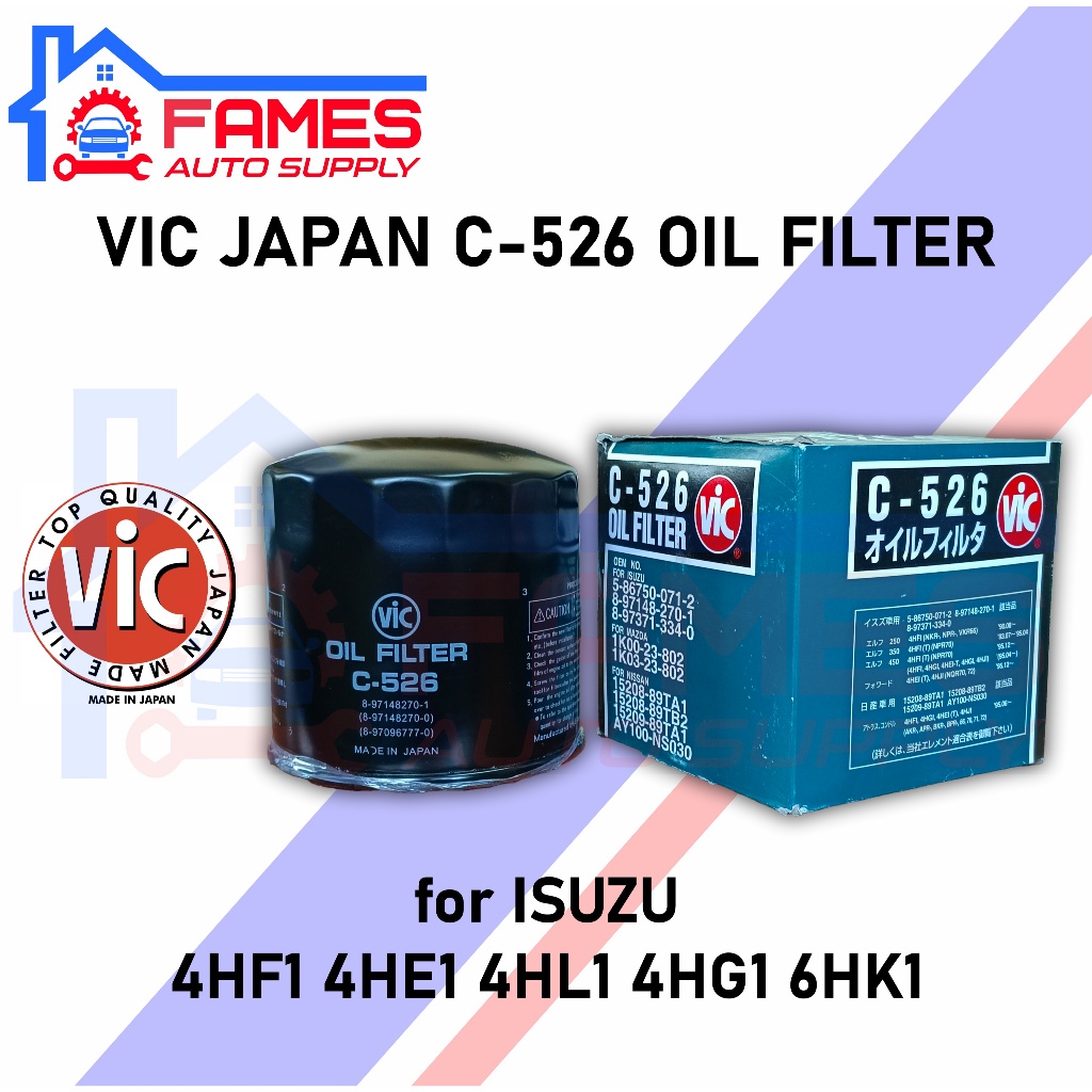 (to edit 810) Vic Oil Filter C-526 ISUZU 4HF1 4HE1 4HL1 4HG1 6HK1 ...