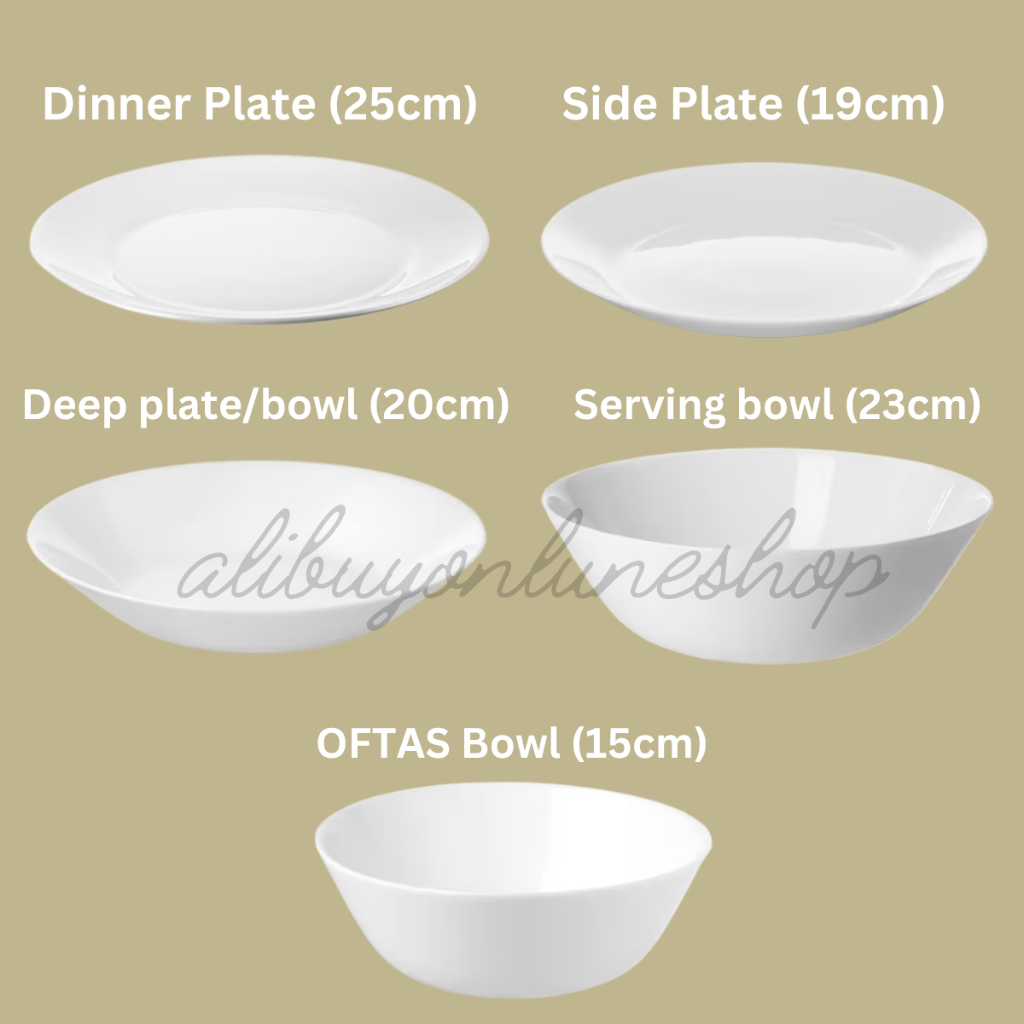 IKEA OFTAST Plate, Side plate, Deep plate, Serving Bowl, Rice Bowl ...