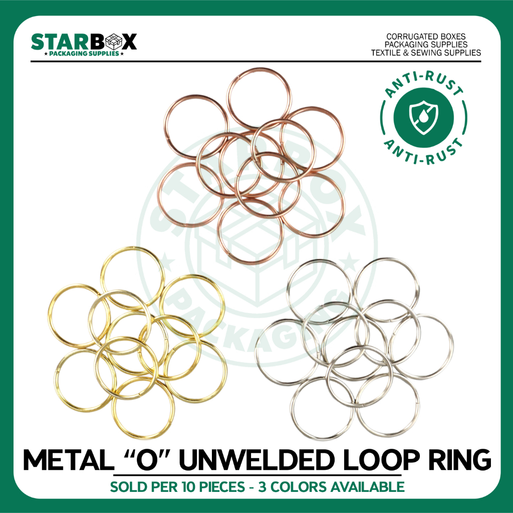 STARBOX (10pcs per Pack) Non-Rust Metal "O" Loop Ring Unwelded Buckle ...