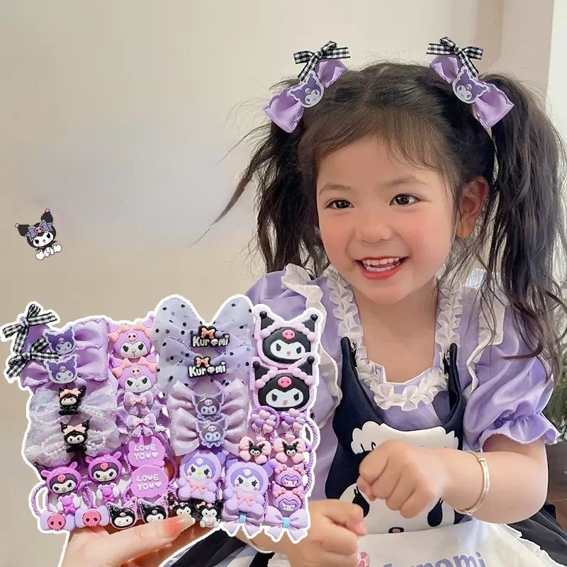 18pcs Set Sanrio Hair Ties Kawaii Anime Hair Ring Ornaments Cinnamoroll ...