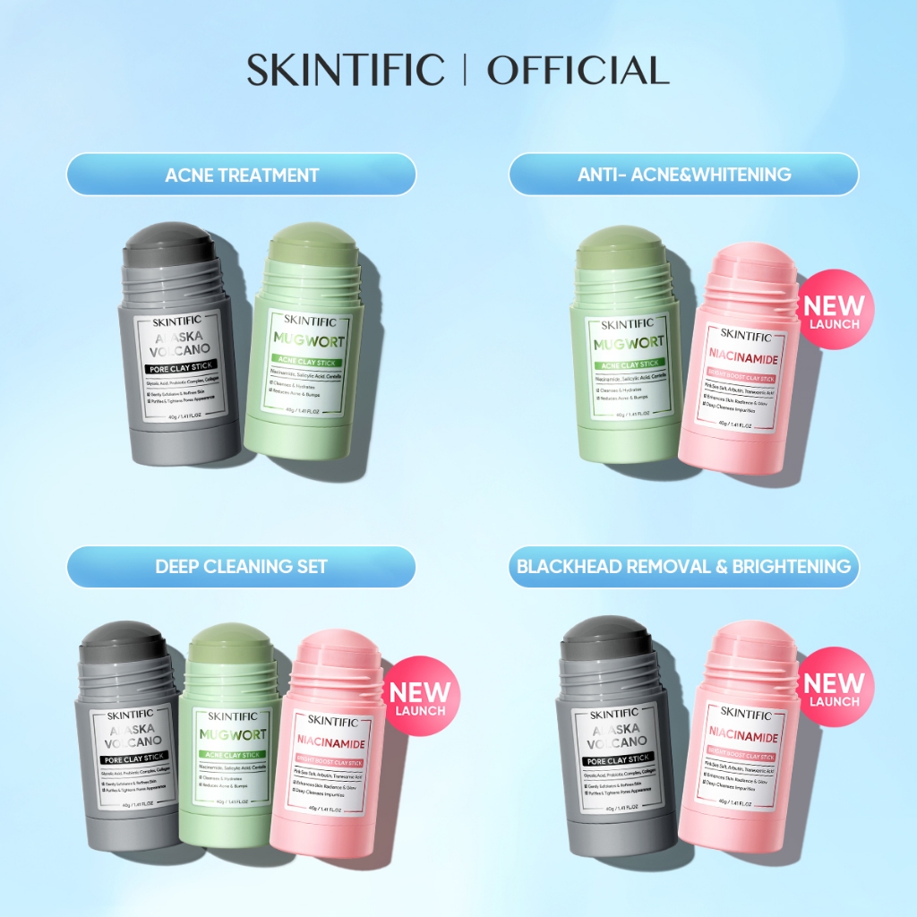 【2PCS】SKINTIFIC Alaska Volcano Pore Clay Mask Stick Anti blackhead ...