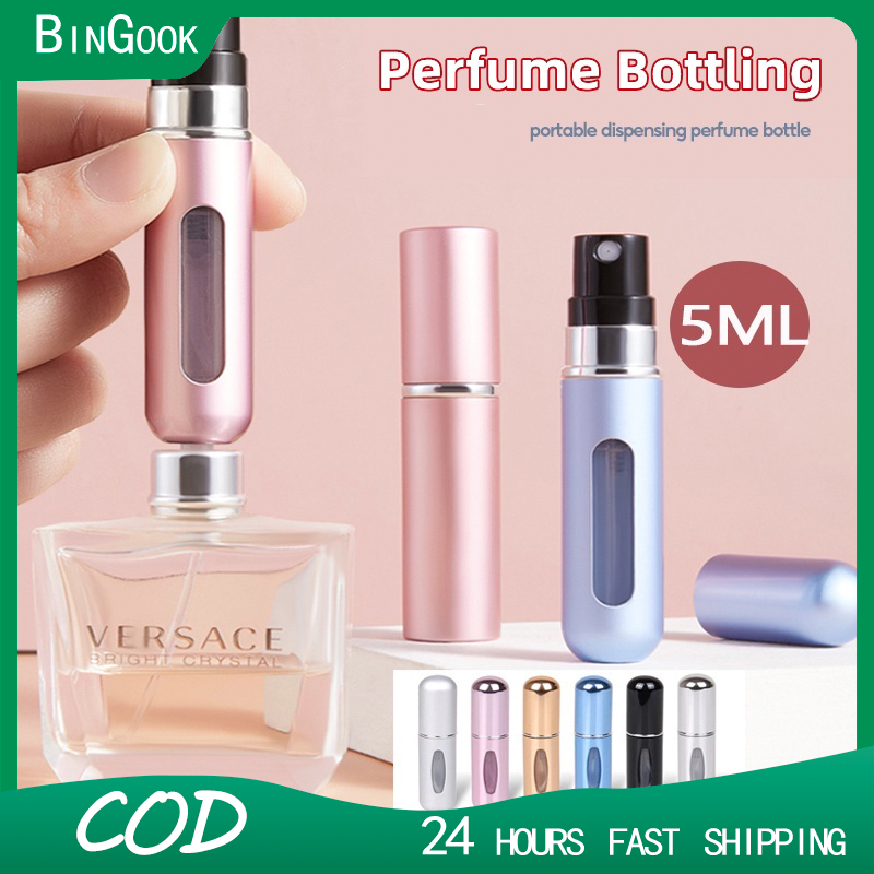 5ml Mini Portable Refillable Perfume Bottle Spray Scent Pump Empty ...