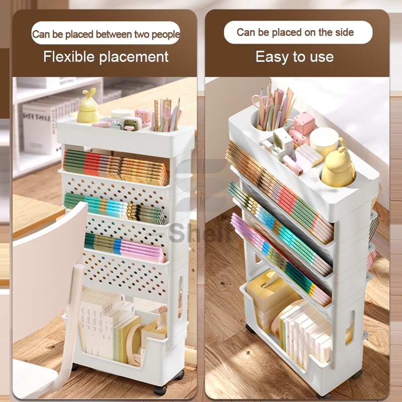 HOTJOY Bookshelf Children's Book shelf Multi-functional Organizer ...