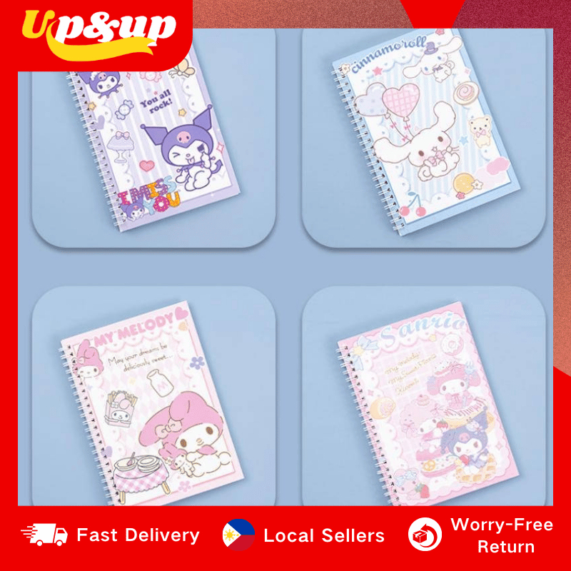 Sanrio Original 60 Pages A5 Cartoon Coil Notebook Cute My Melody Kuromi ...