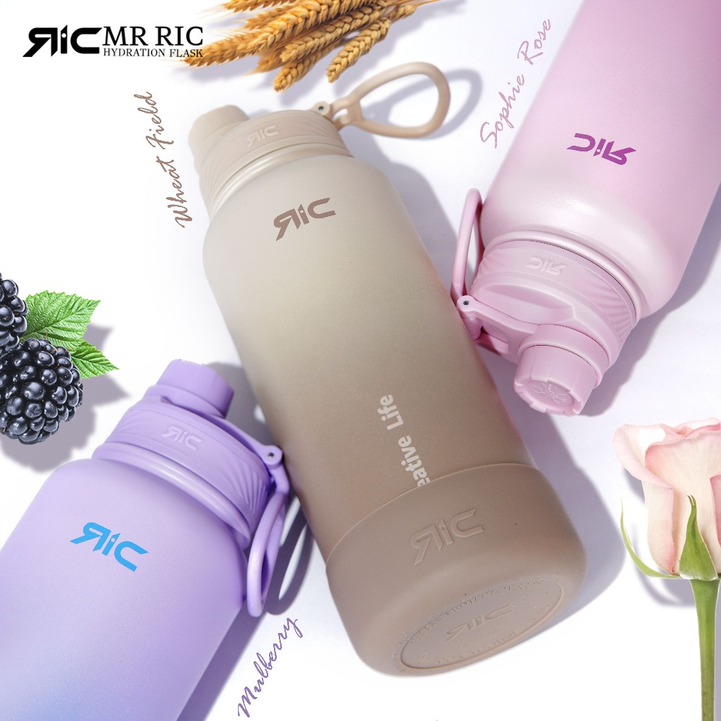 Mr Ric Hydration Flask w/ Free Silicone Boot Insulation Stainless Steel ...