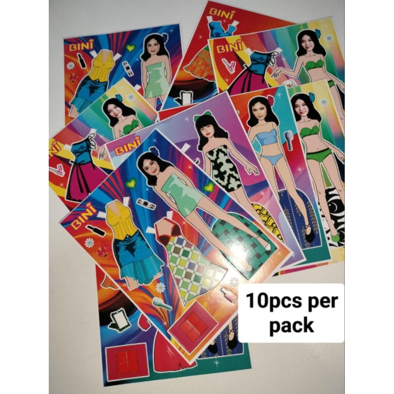bini paper doll 10pcs per pack assorted member / character classic toys ...