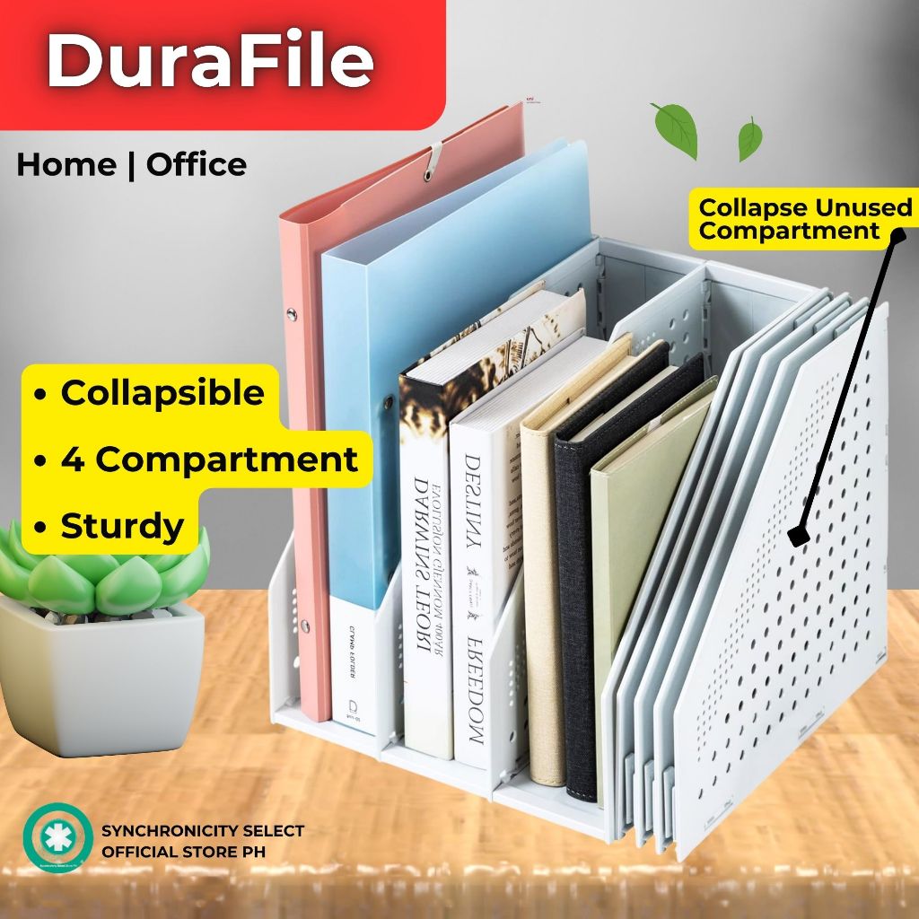 DuraFile Collapsible Magazine File Holder and Desk Organizer with 4 ...