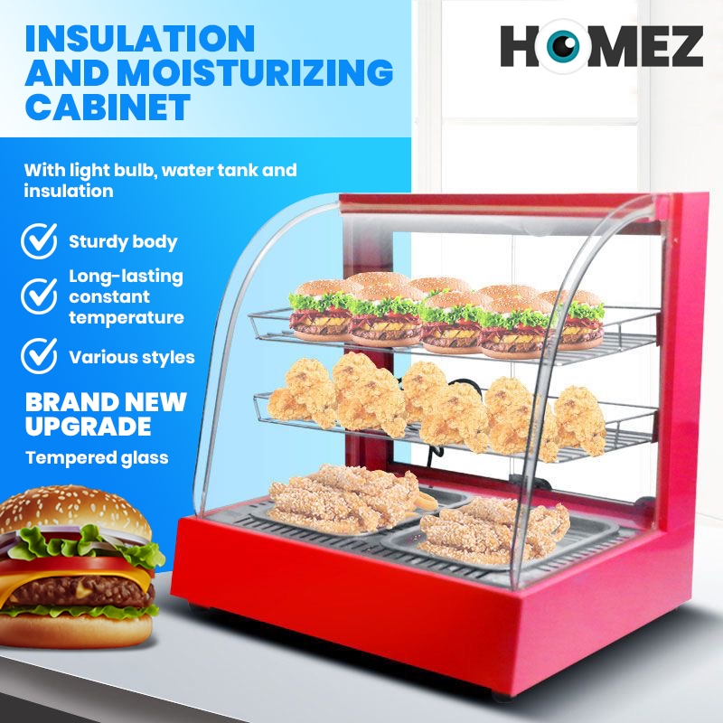 Heavy Duty Curve Glass Showcase Display Electric Food Warmer Food ...
