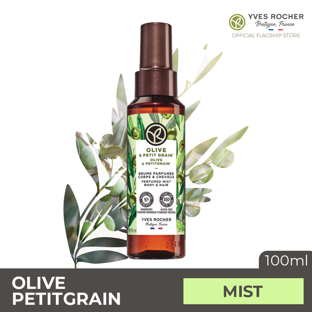 Yves Rocher Olive Petitgrain Perfume Hair & Body Mist - 100ml Natural ...