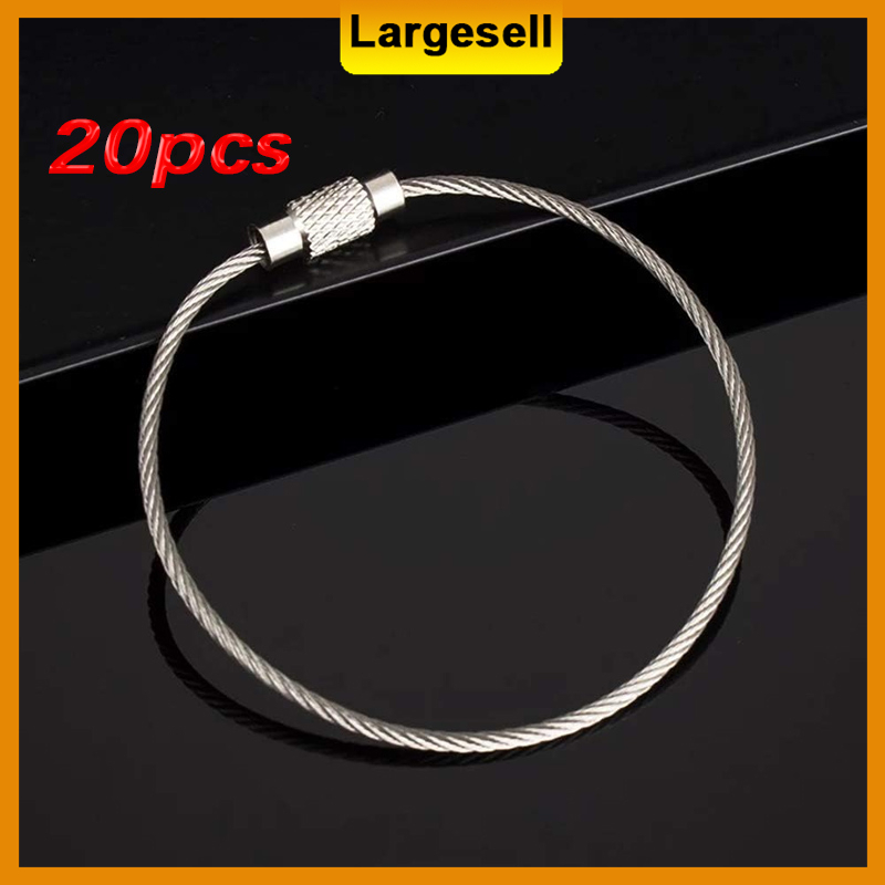 20Pcs 1.5*150mm Stainless Steel Wire Cable Loop Twist Screw Locking ...