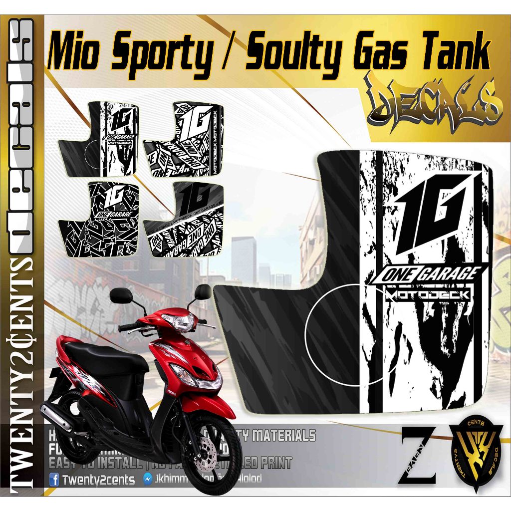 Mio sporty / soulty High Quality Gas tank Decals Sticker (onegarage ...