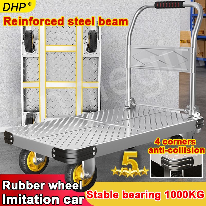 Push Cart Trolley Hand Truck Heavy Duty 1500KG Foldable Strong Steel Aluminum Multifunctional ...