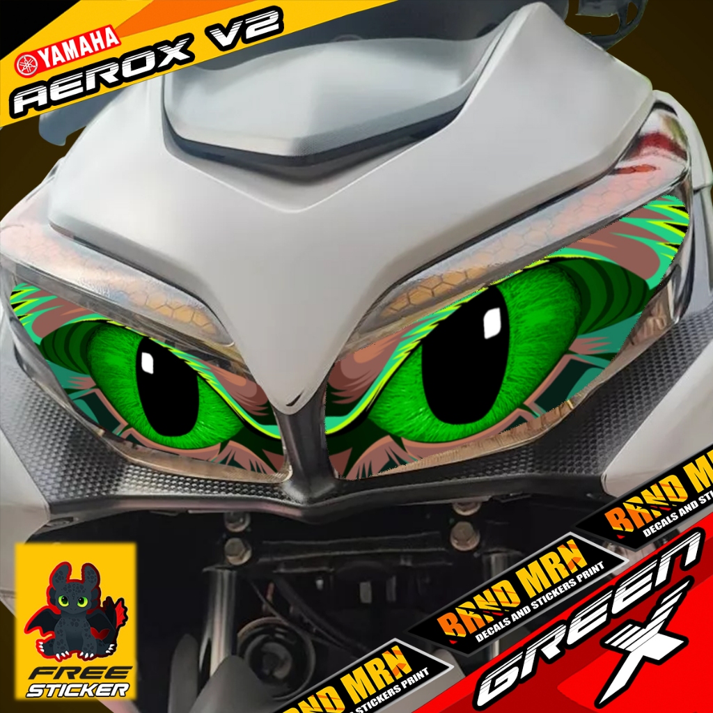 YAMAHA AEROX 155 V2 Headlight Toothless Eye Sticker Tint | Shopee ...