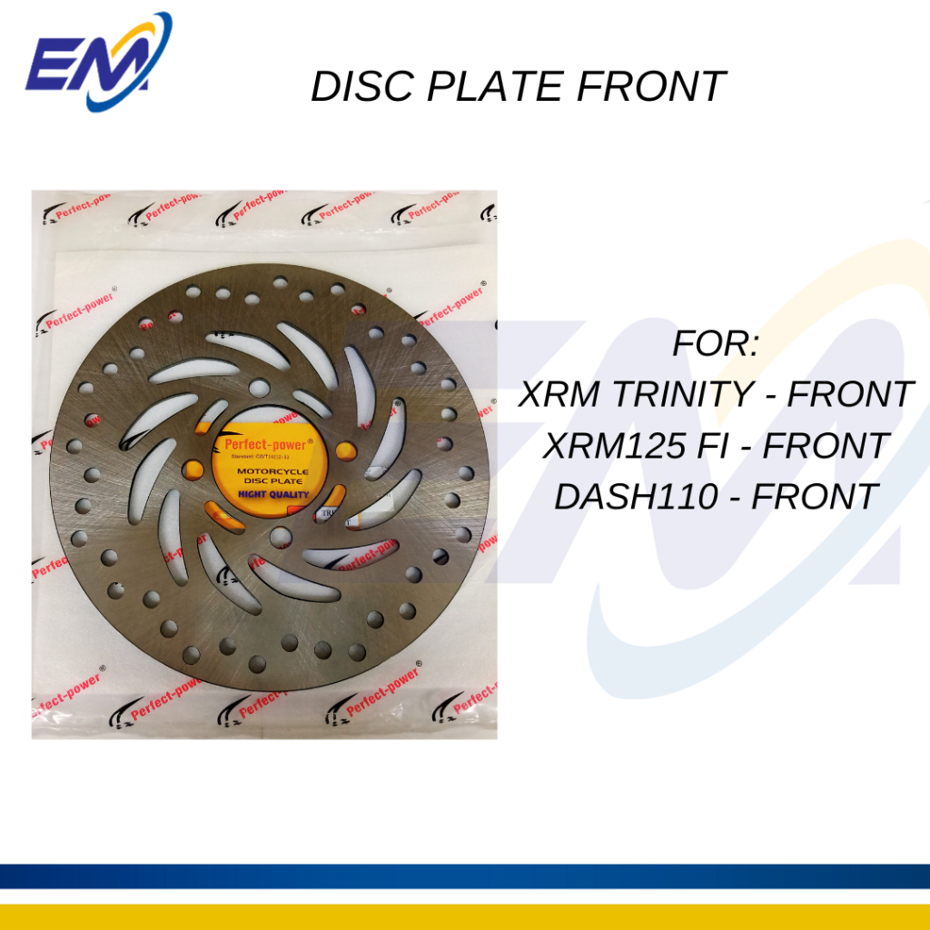 DISC PLATE FRONT XRM TRINITY/XRM125 FI/DASH110 - PERFECT POWER | Shopee ...