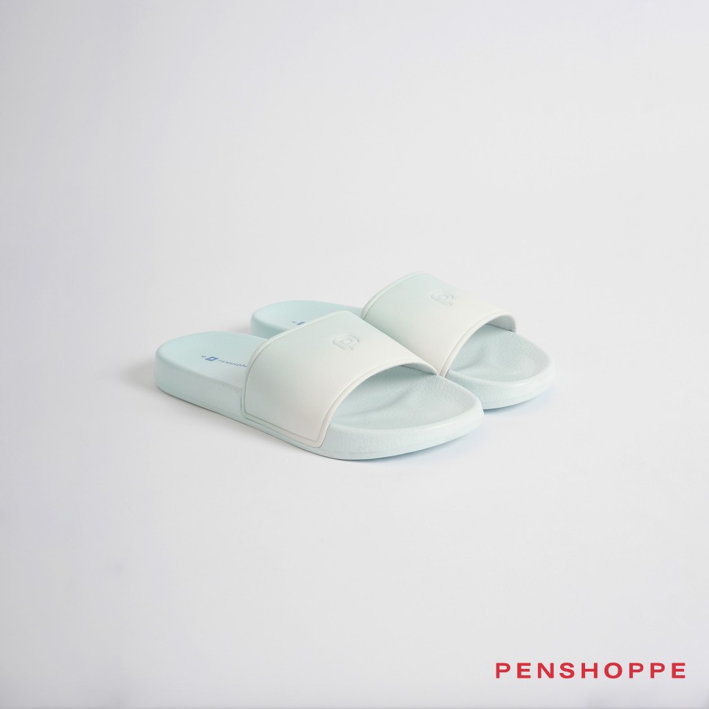 Penshoppe Gradient PU Leather Slides Slippers With P Logo For Men ...