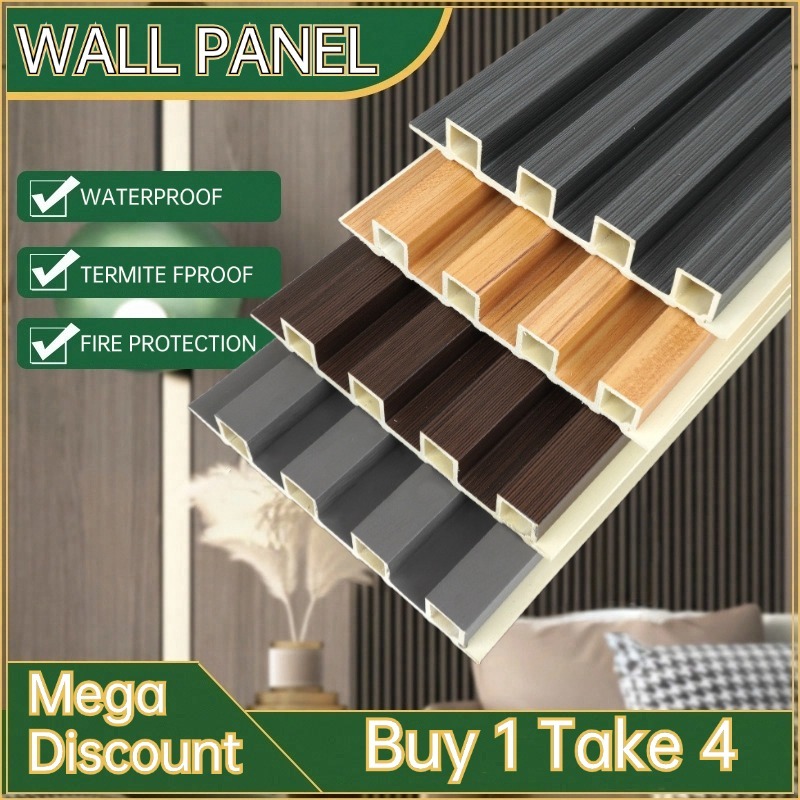 Thicken WPC Wood Wallpaper Sticker Waterproof Grille Design Ecological ...