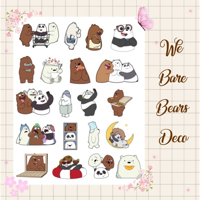 We Bare Bears Waterproof Vinyl Sticker Pack Die-cut | Shopee Philippines