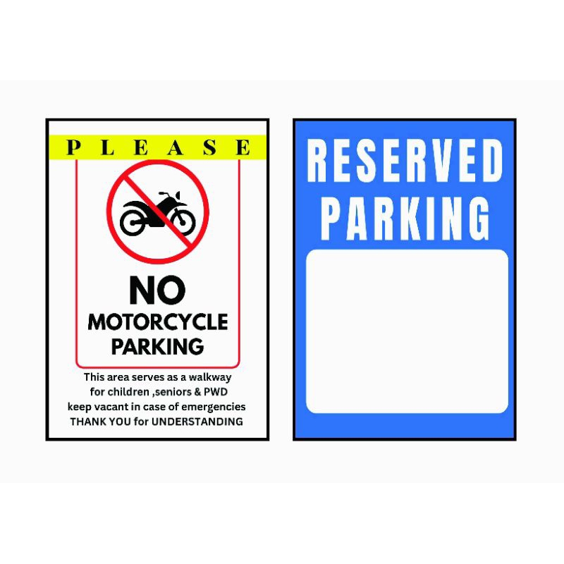 Signage for No Motorcycle Parking | Shopee Philippines