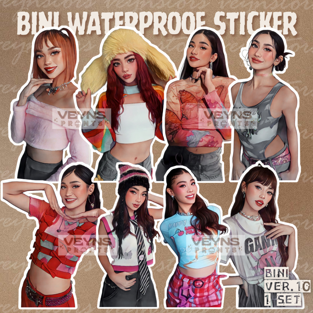 BINI MALOI AIAH SHEENA JHOANNA MIKHA COLET GWEN STACEY WATERPROOF VINYL ...