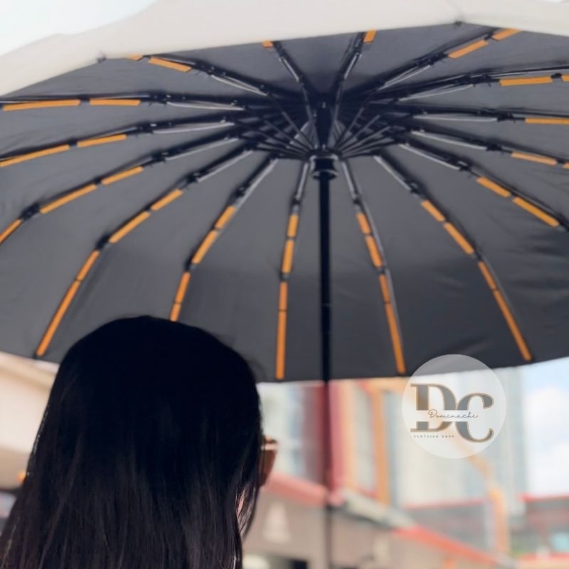 16 Ribs Automatic UV Windproof Storm Resistant Umbrella (One Color Only ...