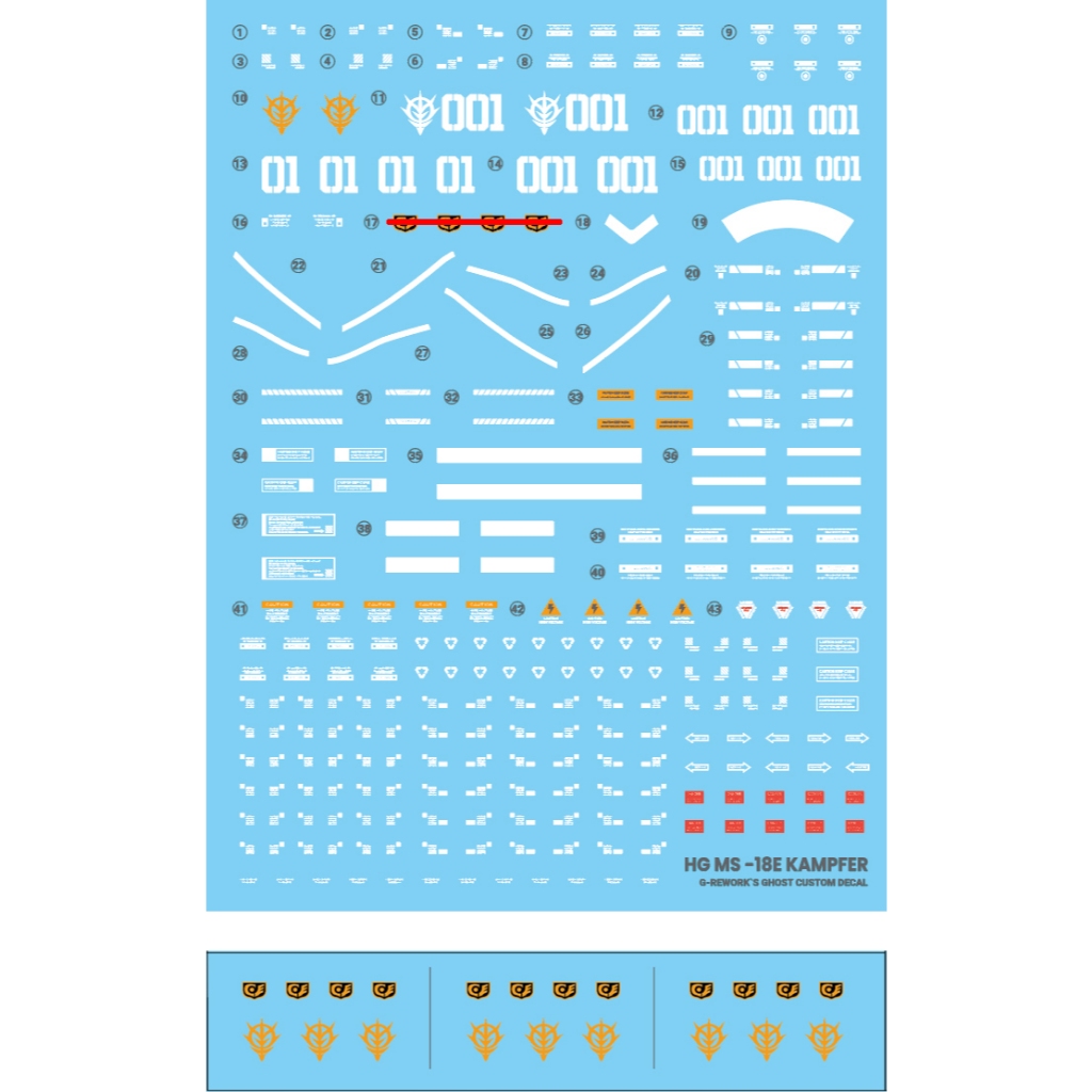 G-Rework HG MS-18E Kampfer Waterslide Decals | Shopee Philippines