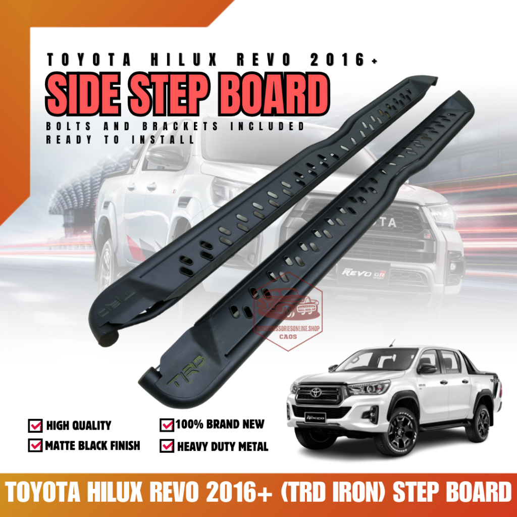 CAOS TOYOTA HILUX REVO 2016+ IRON/STEEL (TRD) SIDE STEP BOARD (7445 ...