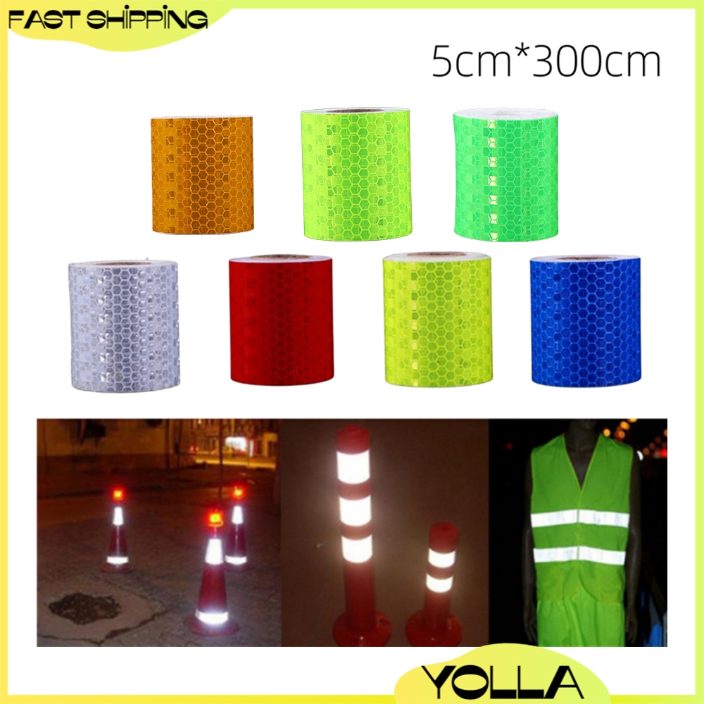 3M-10M/Roll Car Warning Safety Reflective Sticker Reflection Tape 5cm ...