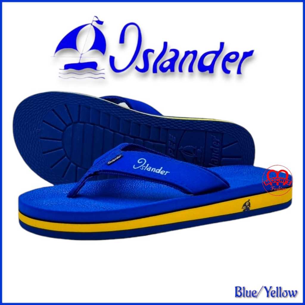 Islander Classic Men's 'Blue/Yellow' Original Non-Slip rubber slippers ...