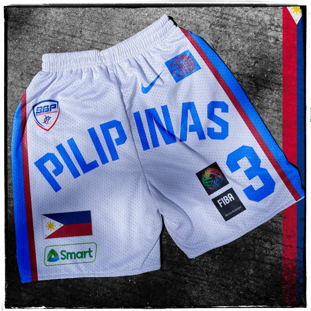 UNIQ Gilas Pilipinas Taslan short Graphic Print White Shorts | Shopee ...