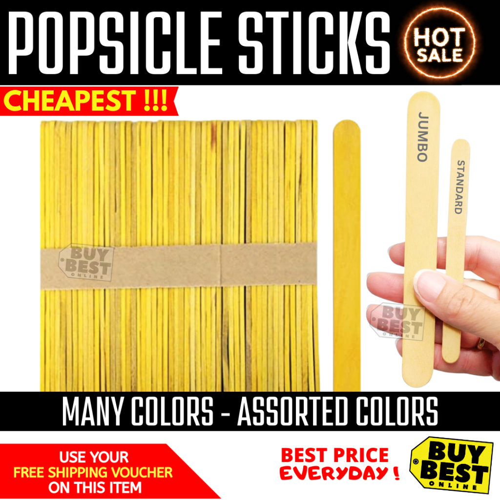 Popsicle Sticks - YELLOW / Sold per Pack | Shopee Philippines