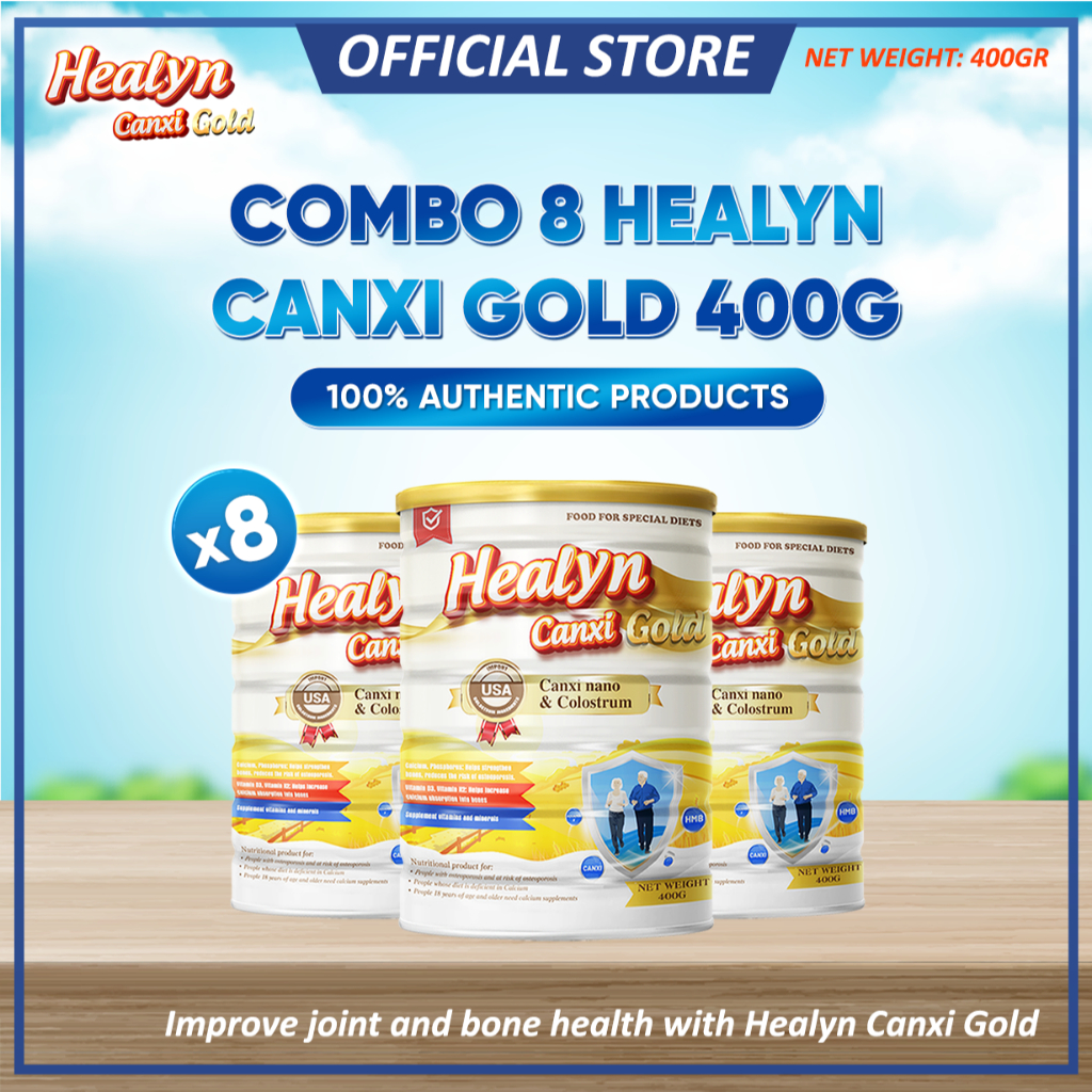 [COMBO 8 CANS] Healyn Canxi Gold 400g - Milk for osteoporosis and ...