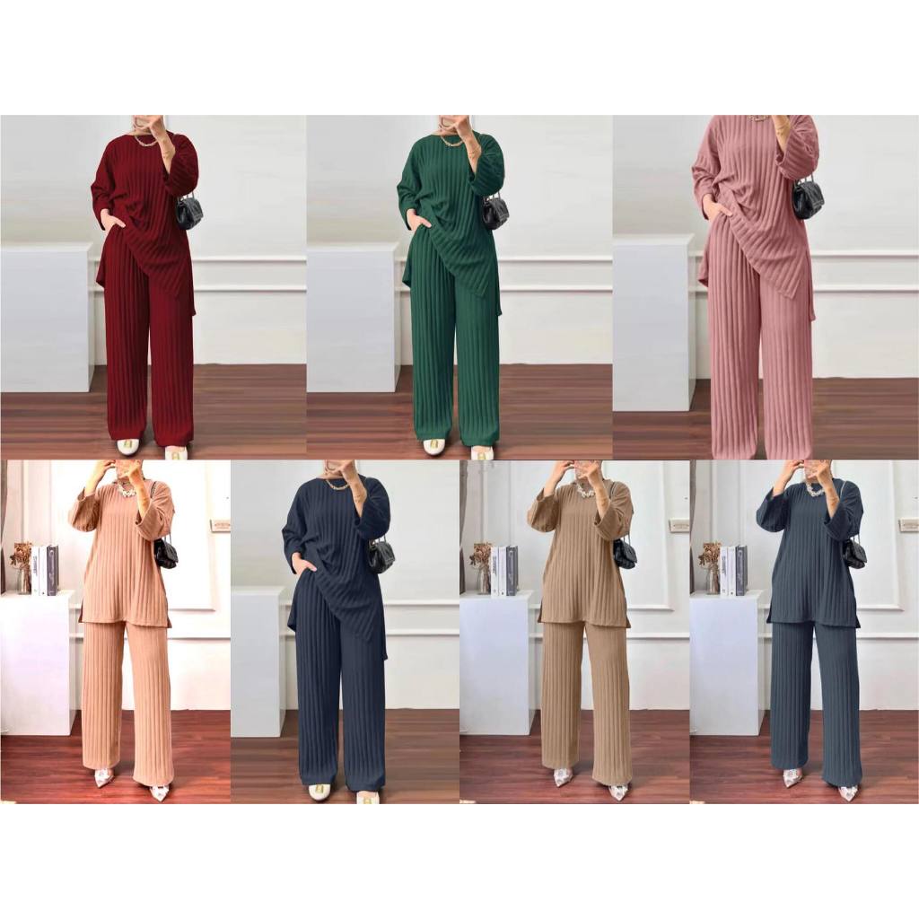 Fashion formal muslim set terno ( tops and pants | Shopee Philippines